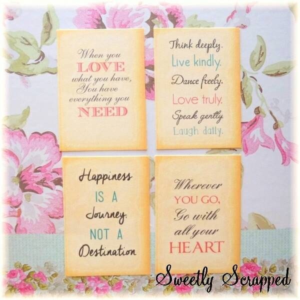 Quote Pocket Letter Journal Cards ... 2 1/2 X 3 1/2... Scrapbooking ...
