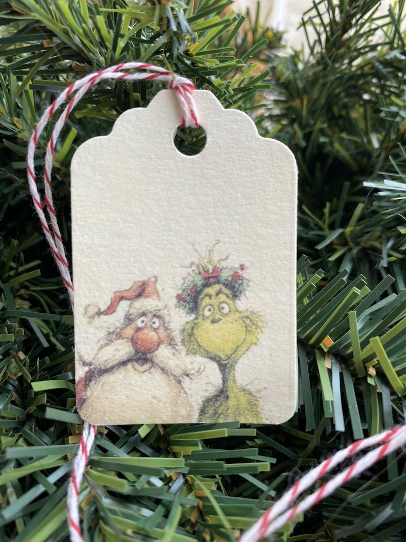 16 SANTA and GRINCH Christmas Tags, Merry Christmas, Happy Holidays - Etsy