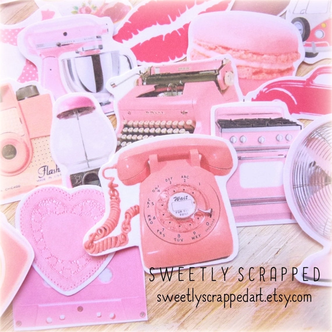 VINTAGE PINK Cut Outs ... Embellishments Paper Telephone - Etsy