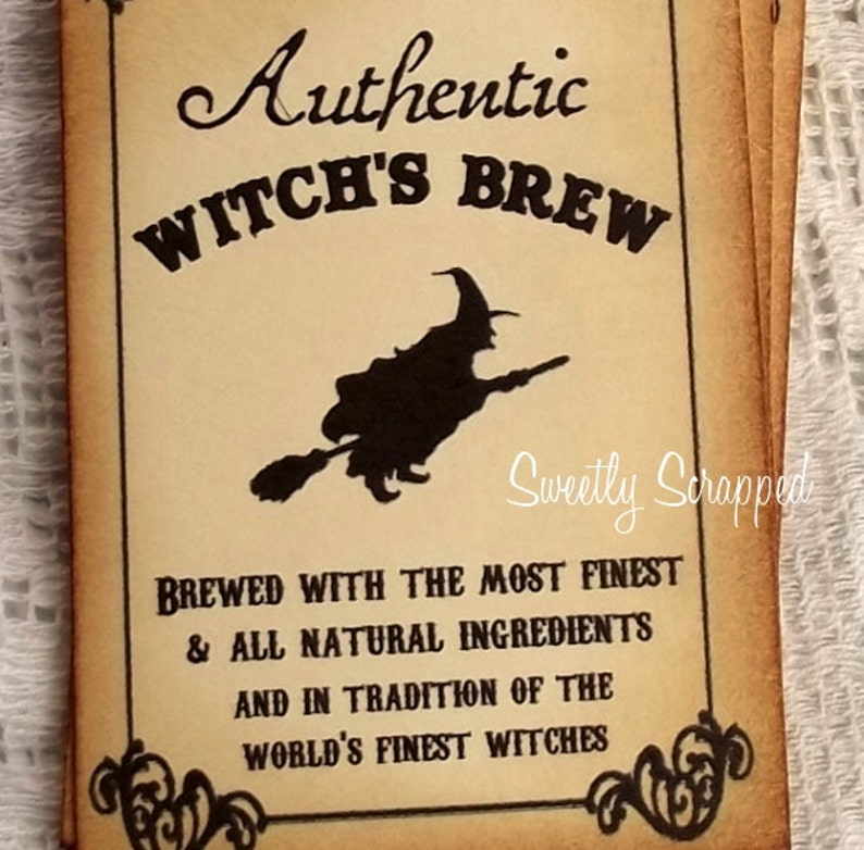 Authentic Witch's Brew Labels, Halloween, Tag, Tags 6 - Etsy