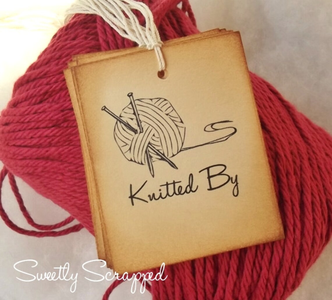 Knitted by Tags Handmade By Labels Gift Tags Packaging - Etsy