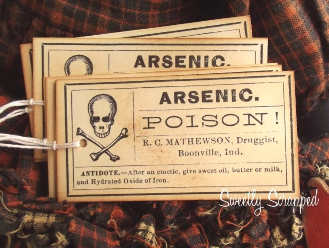Vintage Druggist Labels.... Arsenic Style, Apothecary, Warning, Tags ...