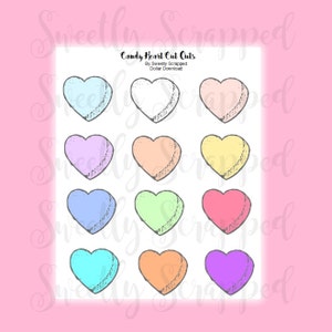 PRINTABLE Candy Hearts, Valentine, Heart, Collage, Variety of Colors ...