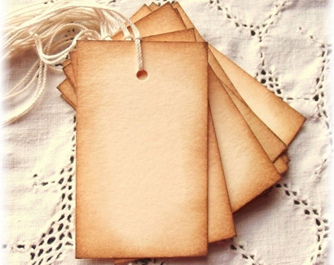 Blank Tags, Gift Tags, Blank Favor Tags, Price Tags, Vintage Style ...