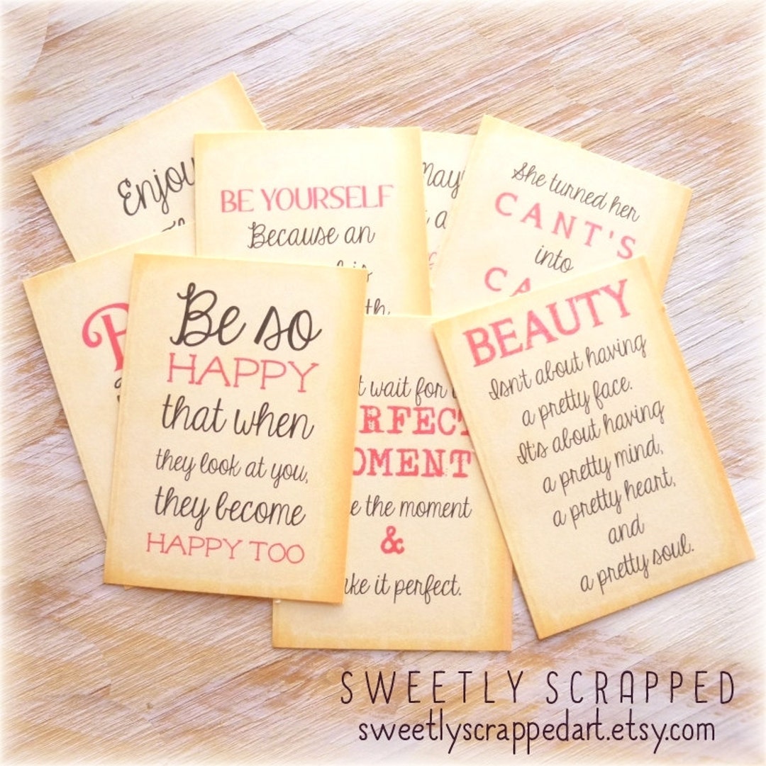 QUOTE Journal Cards, Journaling Cards, Scrapbook Cards, Quote Cards ...