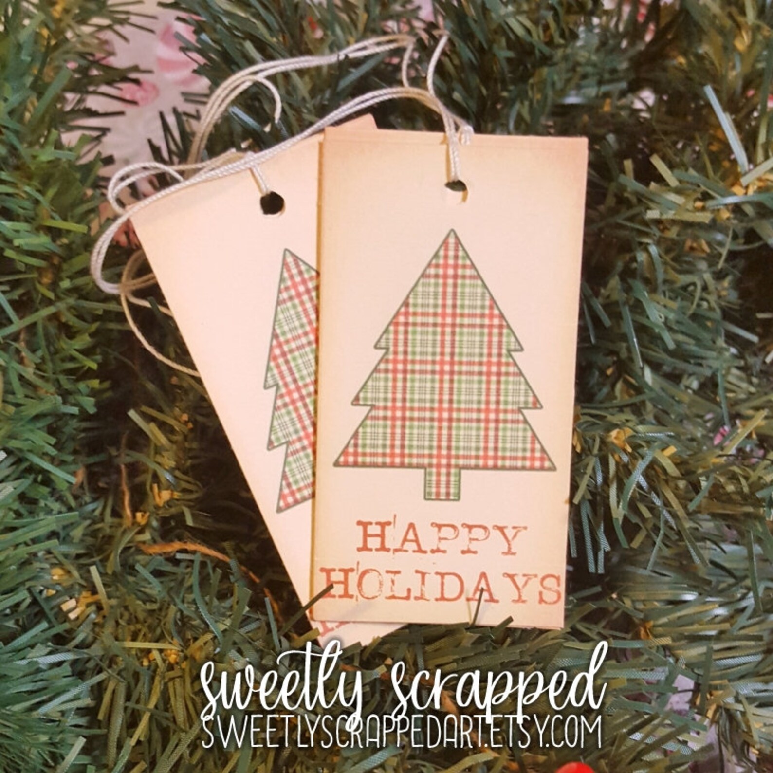 Happy Holidays Christmas Tags Christmas Gift Tags Gift - Etsy