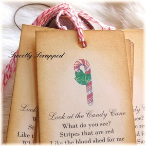 Legend of the Candy Cane Tags, Jesus, Religious, Holiday, Christmas ...