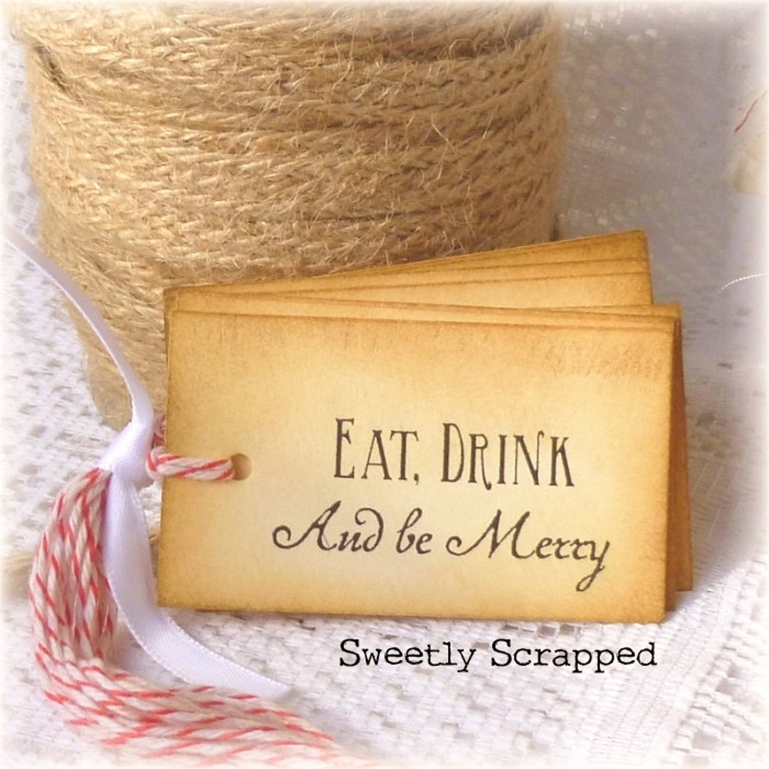 Eat, Drink and Be Merry Tags. Christmas. Peppermint. Drink Tag. Labels ...