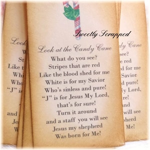 Legend of the Candy Cane Tags, Jesus, Religious, Holiday, Christmas ...