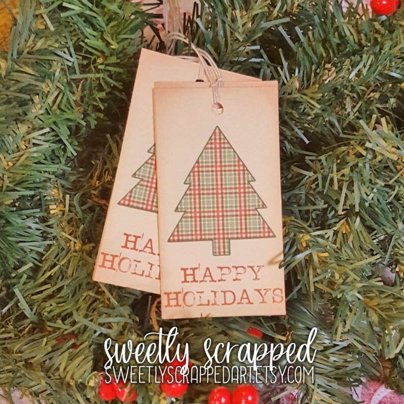 Happy Holidays Christmas Tags Christmas Gift Tags Gift - Etsy