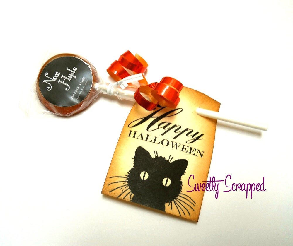 Black Cat Happy Halloween Tags Vintage Tags Look Black - Etsy
