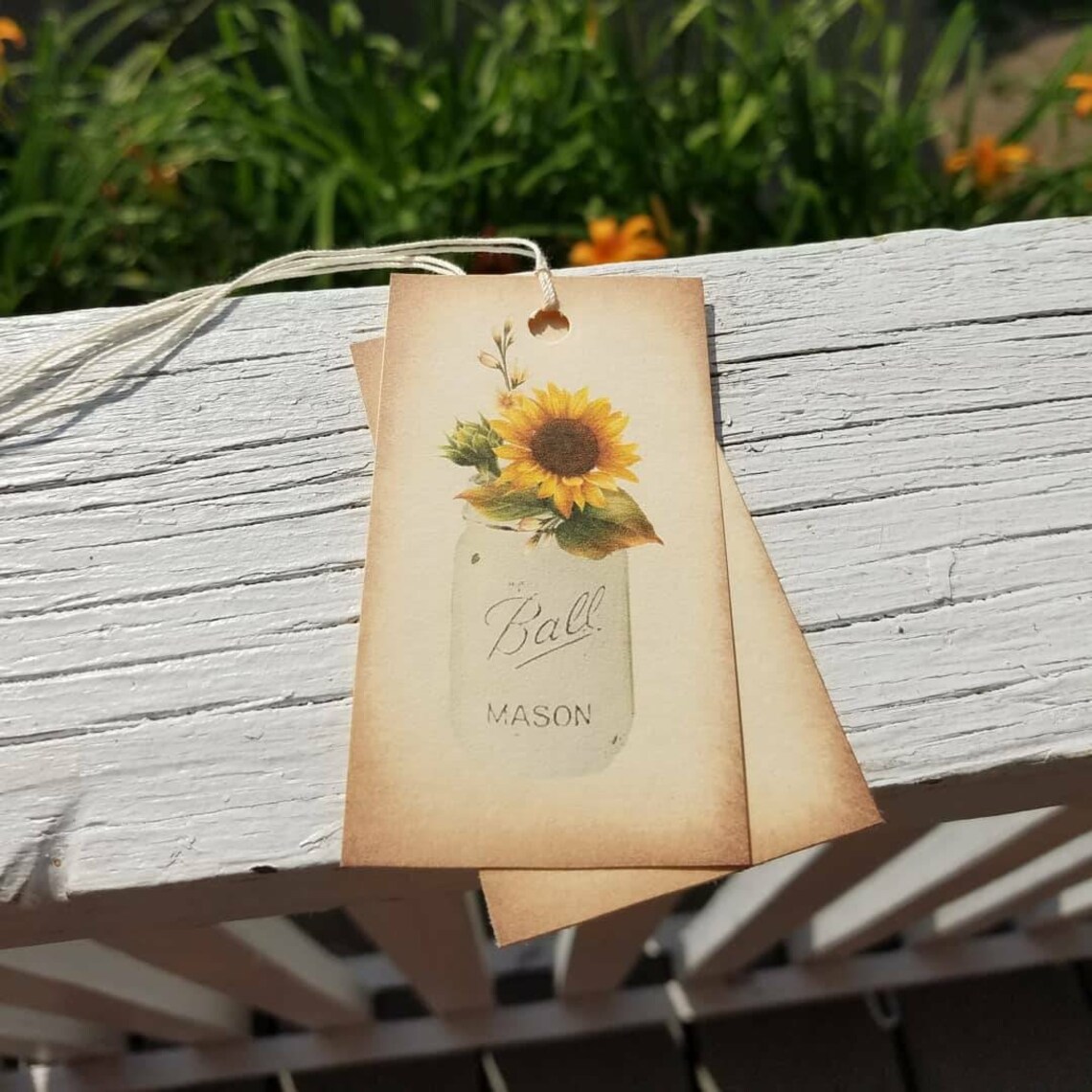 8 Sunflower and Mason Jar Tags, Paper, Wedding, Party, Birthday, Gift ...
