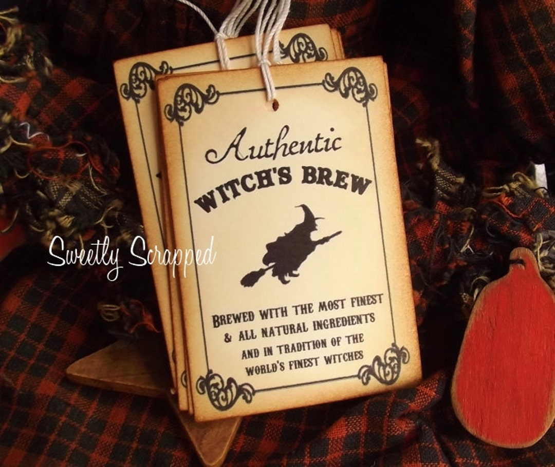 Authentic Witch's Brew Labels, Halloween, Tag, Tags 6 - Etsy