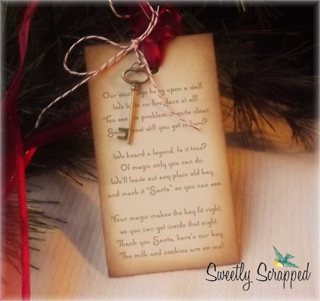 Santa's Magic Key Poem Tags, With Skeleton Key, Vintage Inspired - Etsy