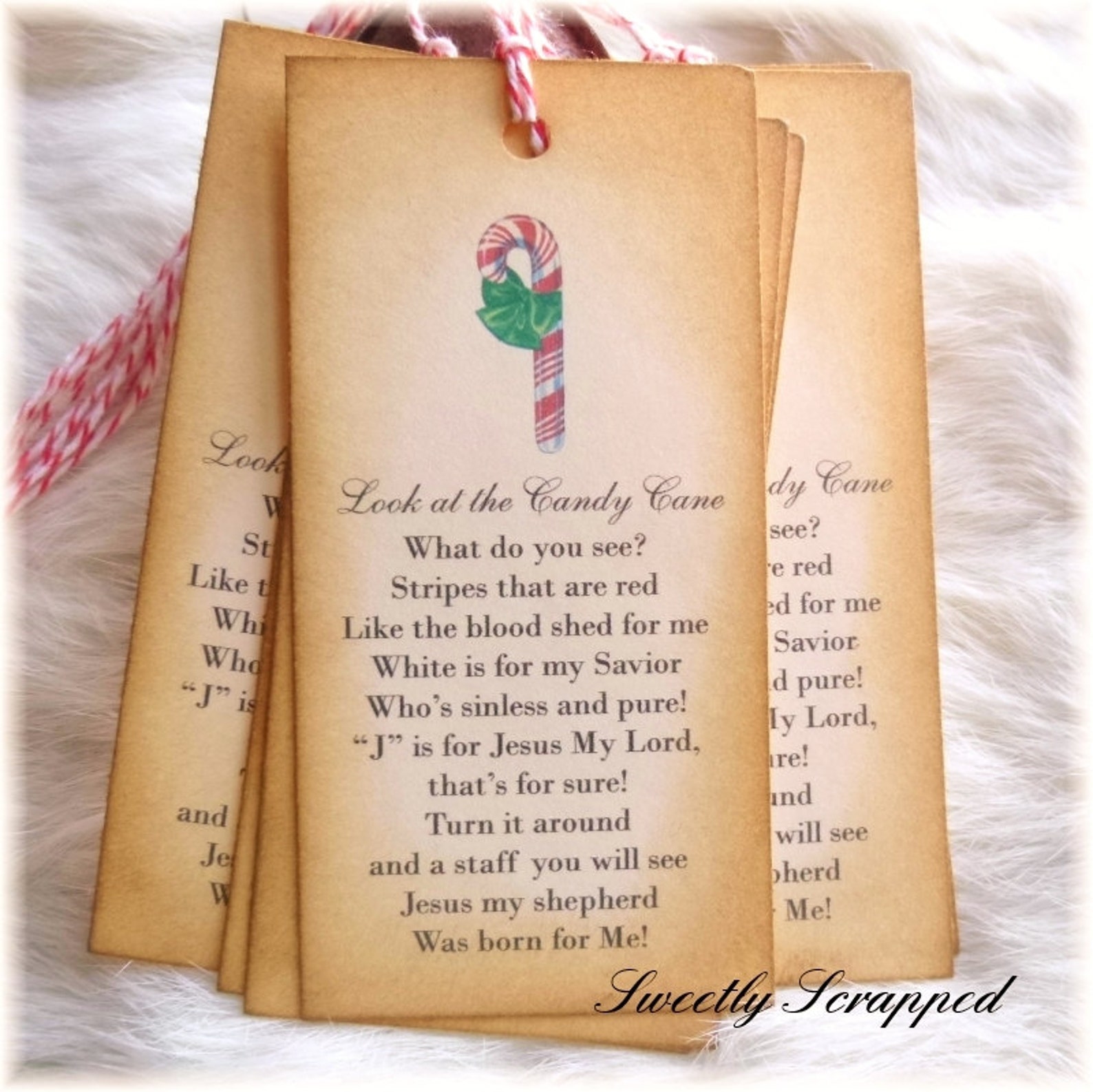 Legend of the Candy Cane Tags, Jesus, Religious, Holiday, Christmas ...