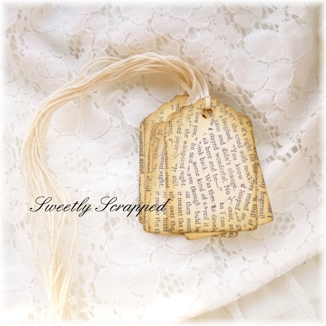 Book Page Tags, Vintage Style Tags, Black, White, Aged, - Etsy