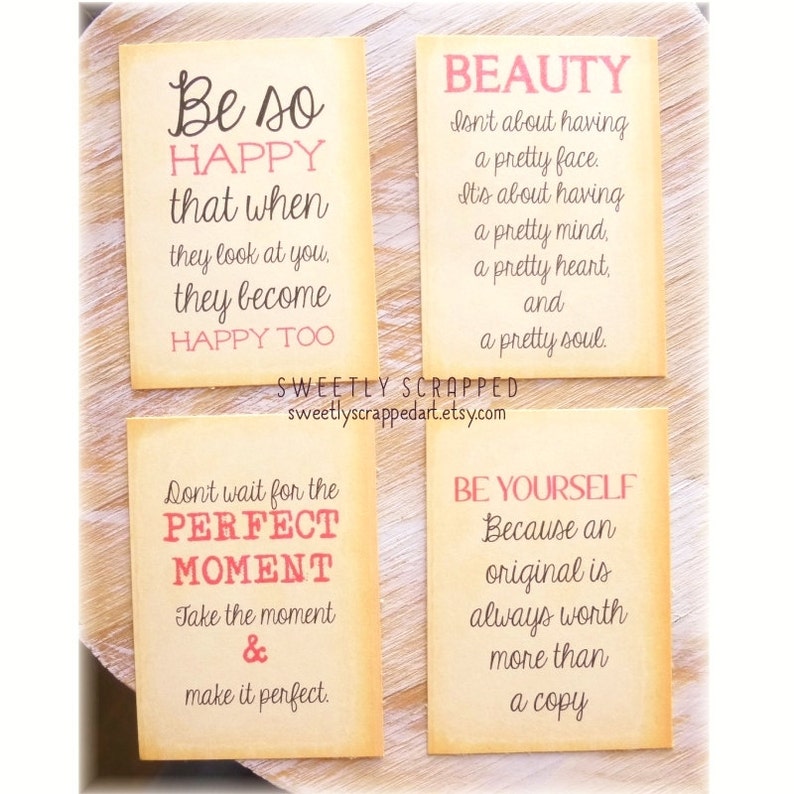 QUOTE Journal Cards, Journaling Cards, Scrapbook Cards, Quote Cards ...