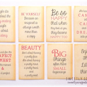 QUOTE Journal Cards, Journaling Cards, Scrapbook Cards, Quote Cards ...
