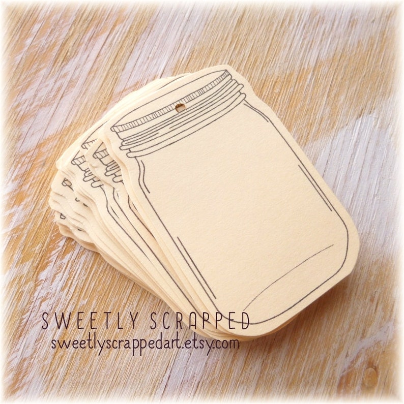 Mason Jar Tags Labels Gift Tag Packaging Country Barn - Etsy