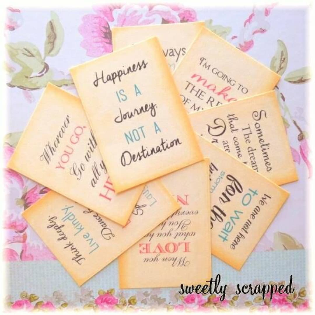 Quote Pocket Letter Journal Cards ... 2 1/2 X 3 1/2... Scrapbooking ...