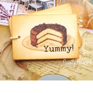Chocolate Cake Tags, Vintage Look, Sweet Treats, Baking, Yummy 8 ...