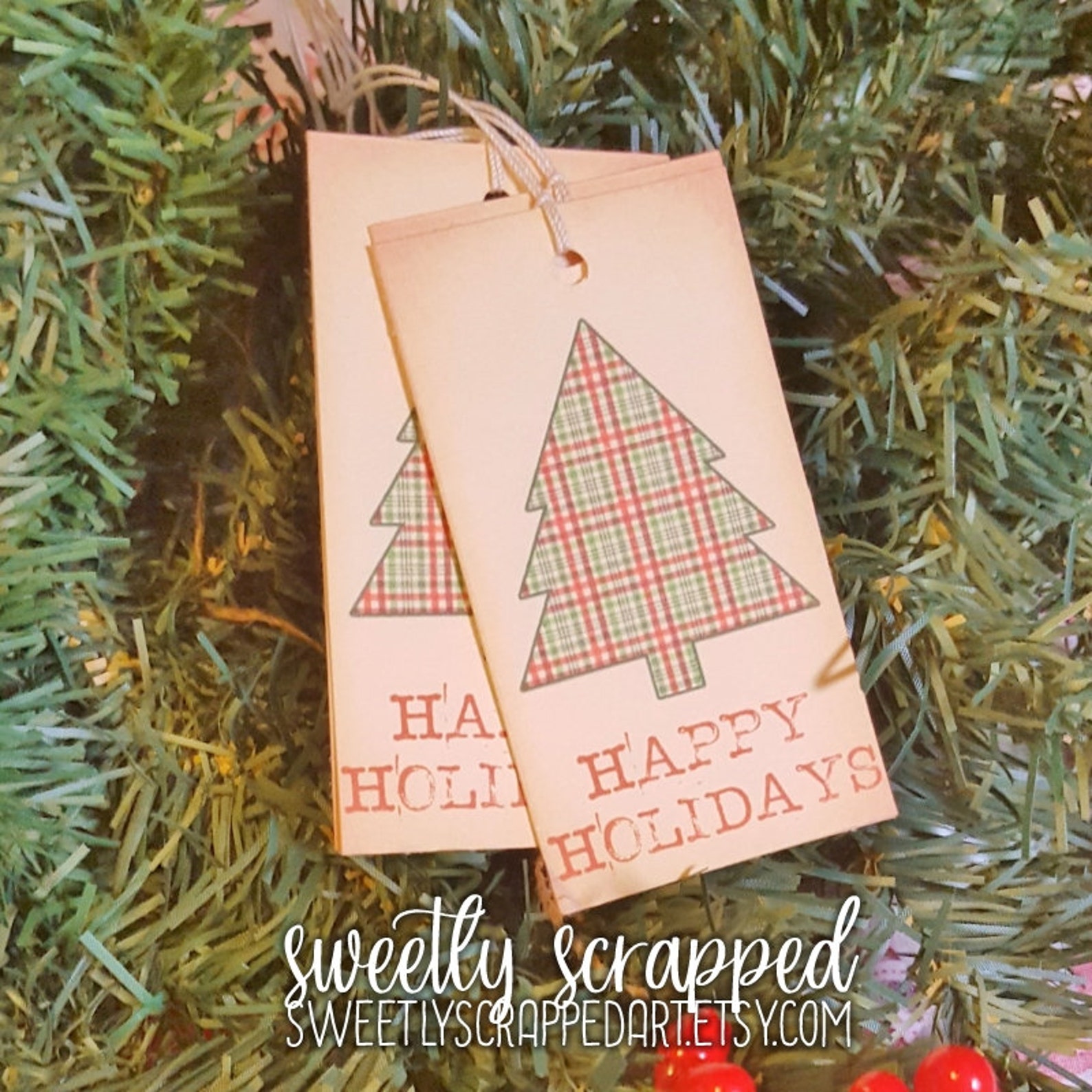 Happy Holidays Christmas Tags Christmas Gift Tags Gift - Etsy