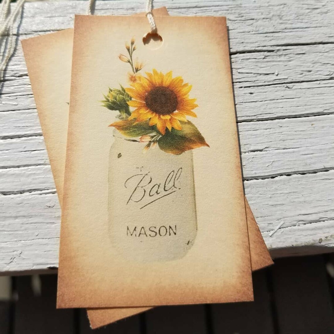 8 Sunflower and Mason Jar Tags, Paper, Wedding, Party, Birthday, Gift ...