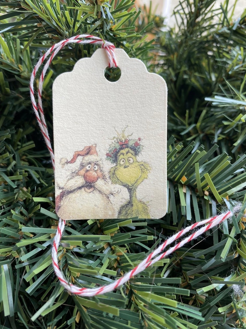 16 SANTA and GRINCH Christmas Tags, Merry Christmas, Happy Holidays - Etsy