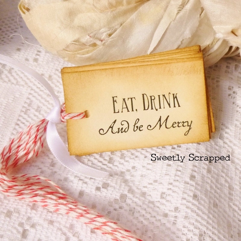 Eat, Drink and Be Merry Tags. Christmas. Peppermint. Drink Tag. Labels ...