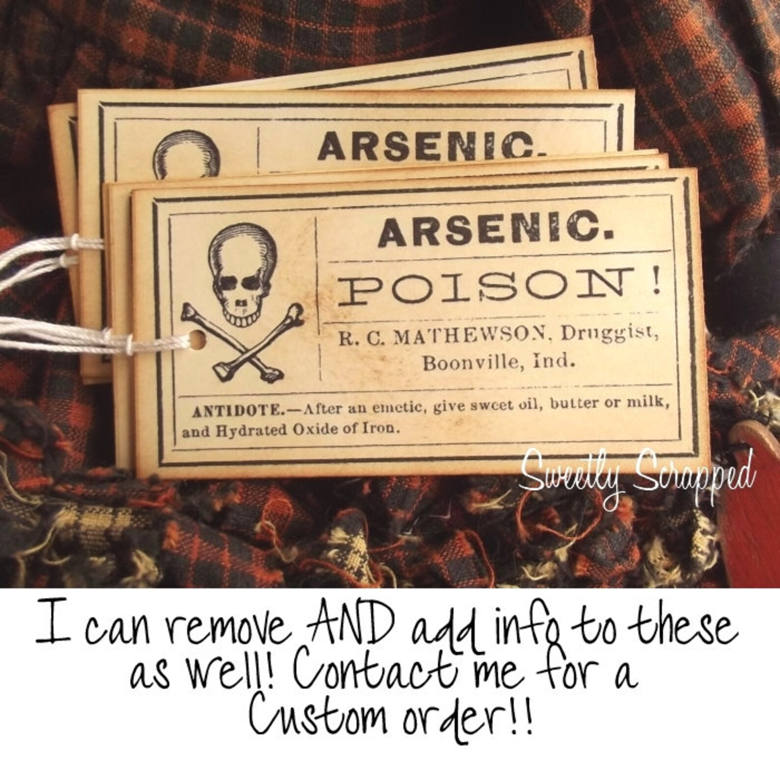 Vintage Druggist Labels.... Arsenic Style, Apothecary, Warning, Tags ...