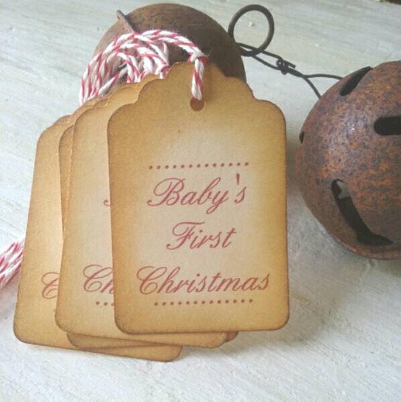 Baby's First Christmas Gift Tags ... Packaging New Baby - Etsy