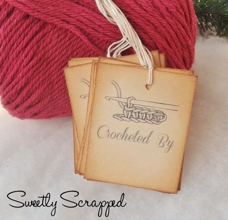 Crocheted By Tags Labels Gift Wrap Packaging | Etsy