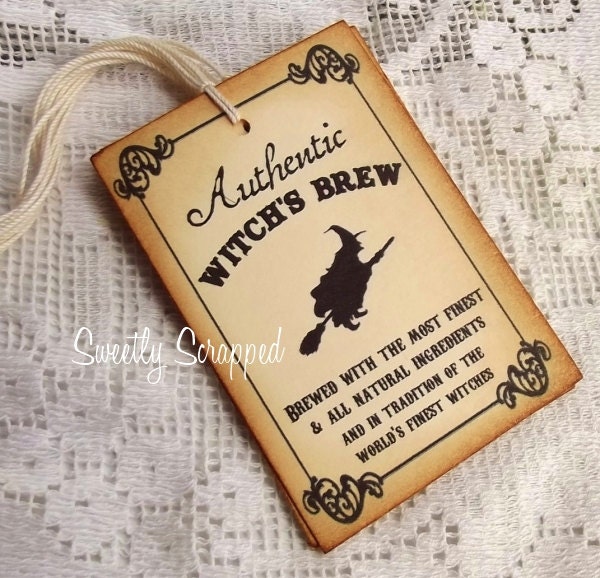 Authentic Witch's Brew Labels, Halloween, Tag, Tags 6 - Etsy