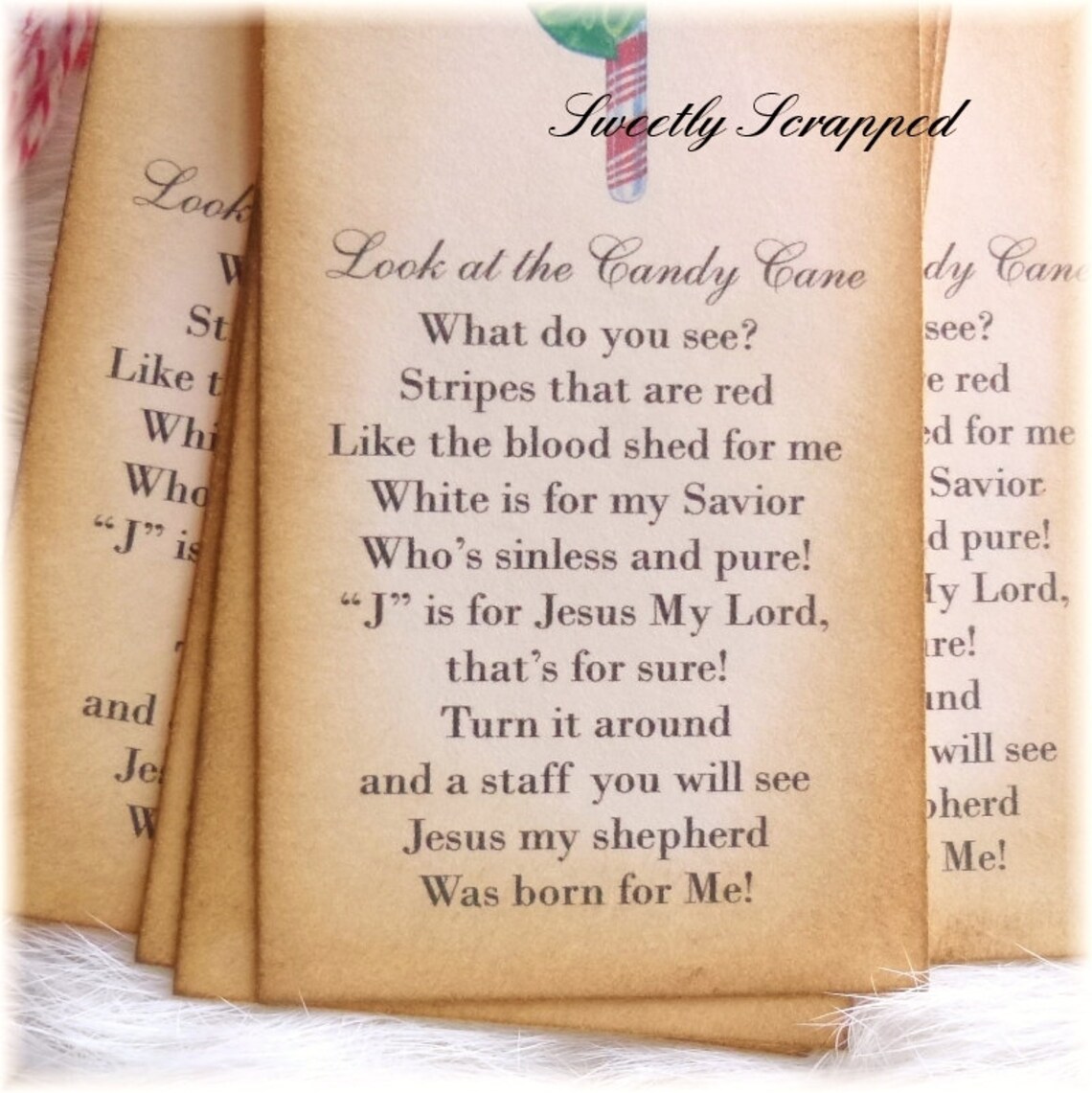 Legend of the Candy Cane Tags, Jesus, Religious, Holiday, Christmas ...