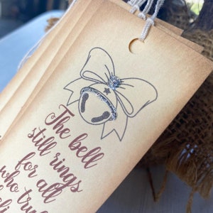 Glittered Tags, Bell Still Rings for Those Who Believe. Santa Tags ...