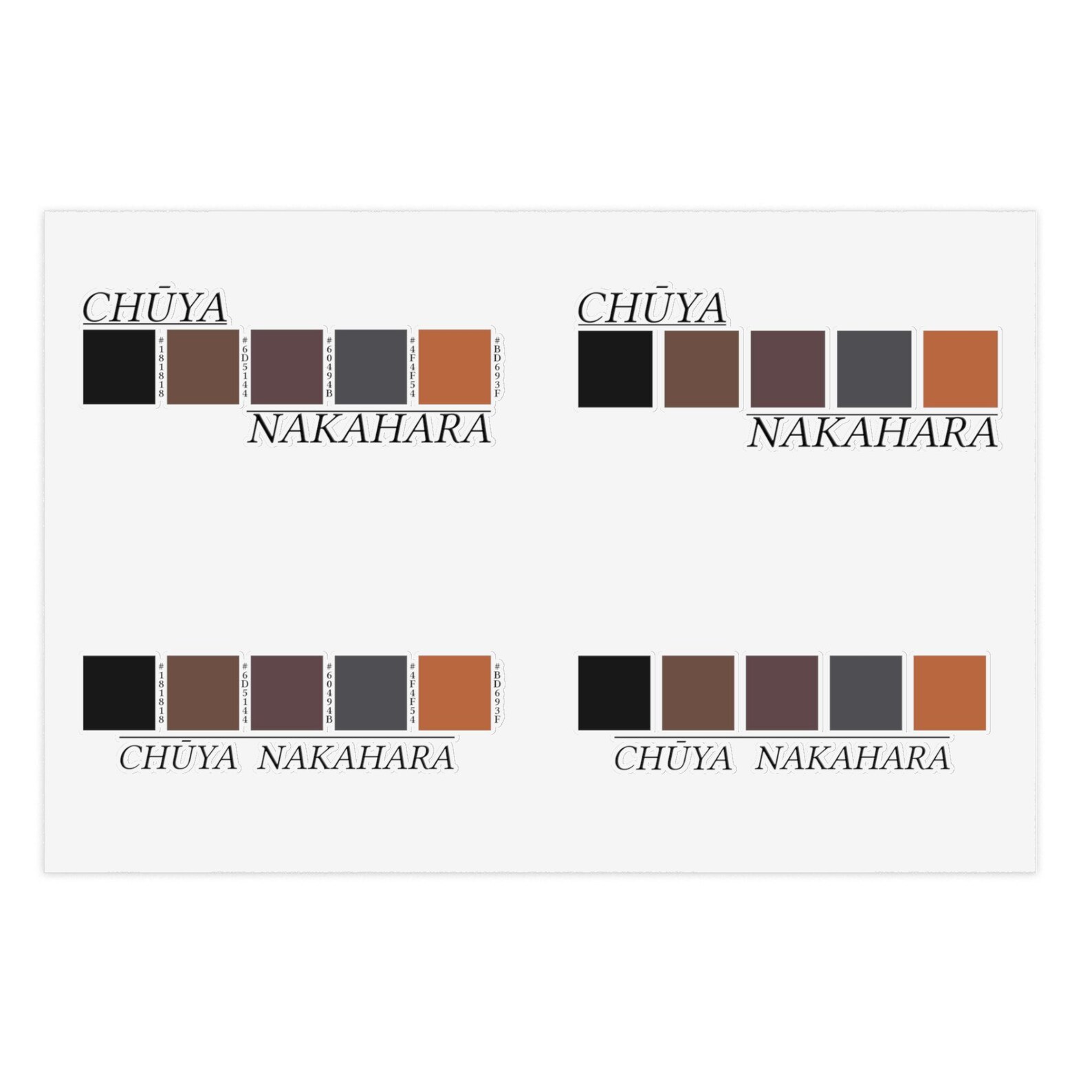 Chuuya Nakahara Color Pallete Sticker Sheets (FANCREATION) - Etsy