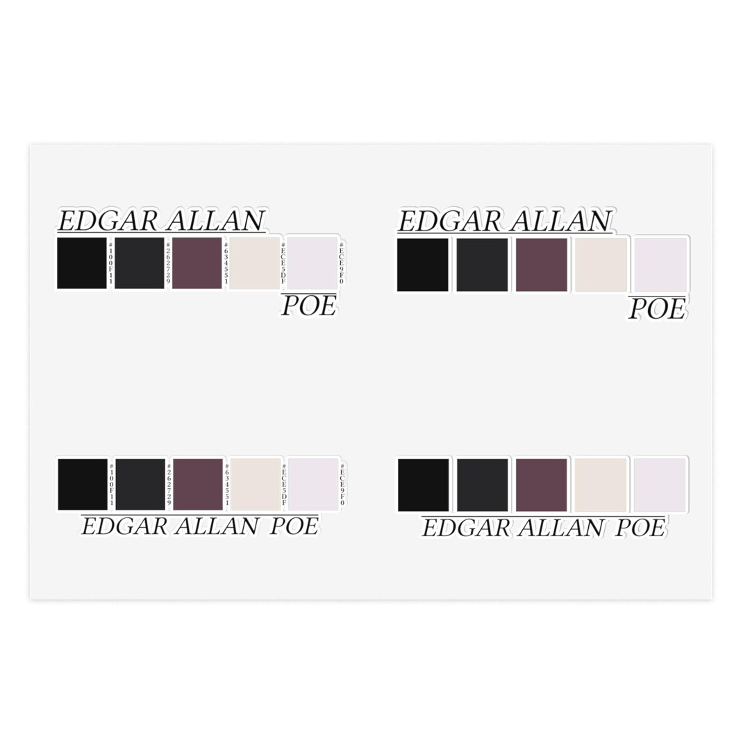 Edgar Allan Poe Color Pallete Sticker Sheets (FANCREATION) - Etsy