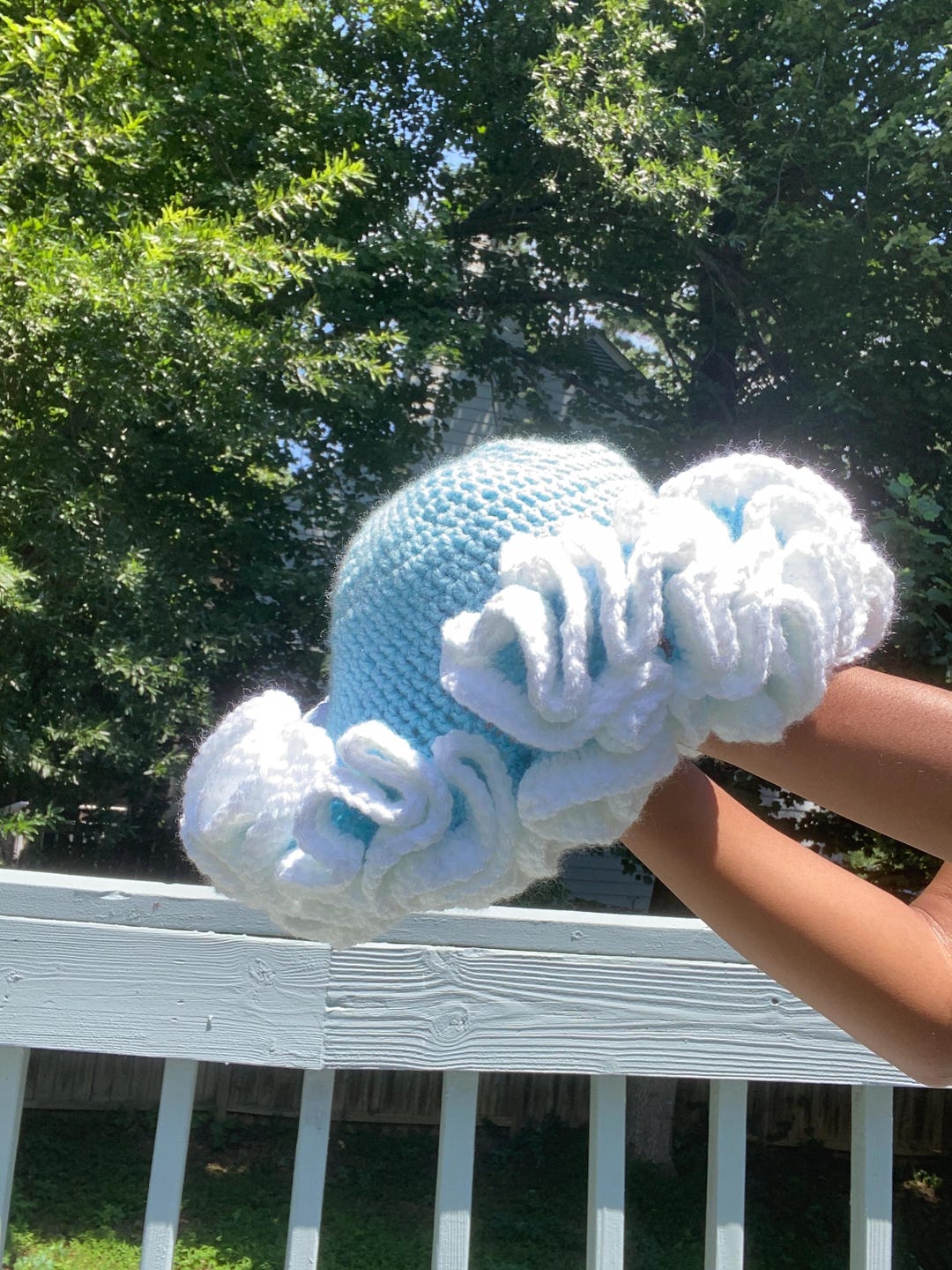 Basic Blue Ruffle Hat - Etsy