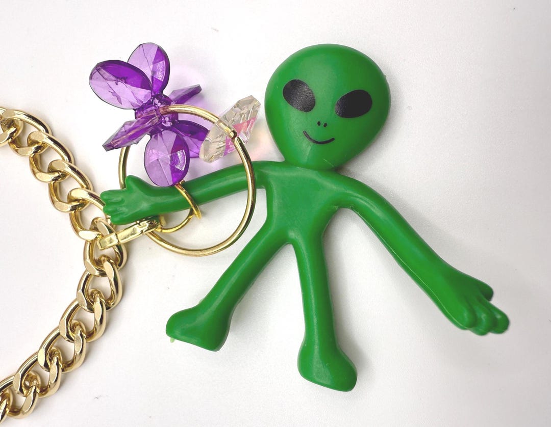 Labubu Necklace: Alien Bendable Toy, Fidget Spinner, Suncatcher Gem - Etsy