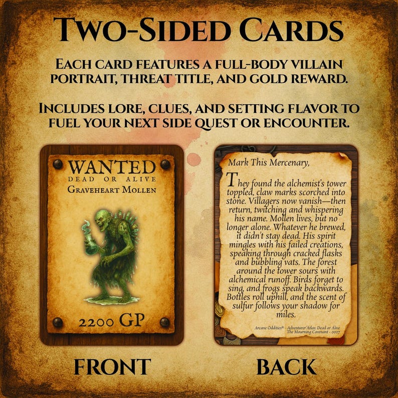 The Mourning Covenant – Printable DND 5e Villains | NPC Cards, Wanted ...
