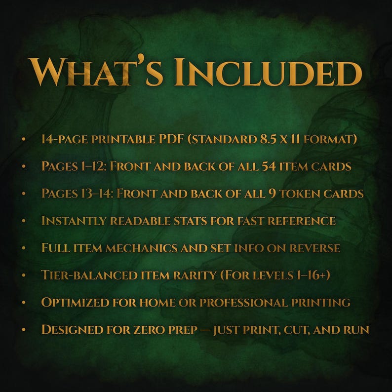 DND Magic Item Cards – 54 Printable 5e Items – Deadlight Requiem ...