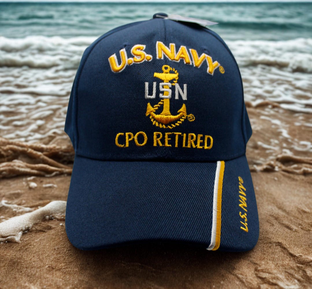 CPO Retired Hat. Navy CPO Retired Cap, U.S Navy Blue Hat. U.S Navy CPO ...