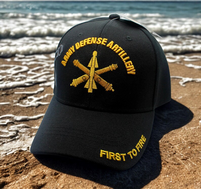 US Army Air Defense Artillery Hat. Black Military Cap With Crossed ...