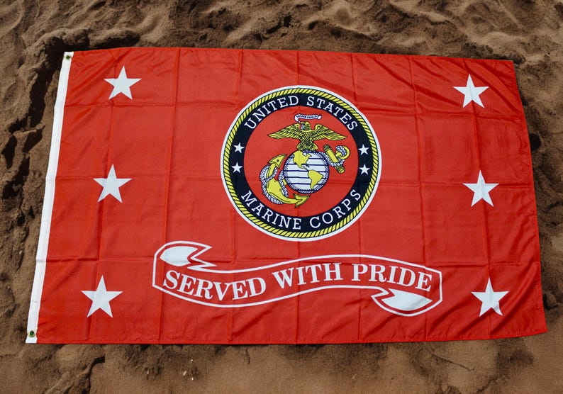 U.S. Marine Served With Pride Flag – 3x5 Ft Durable Flag– USMC Military ...