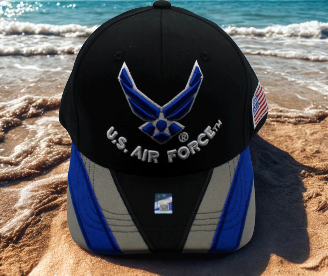 U.S. Air Force Hat, Embroidered USAF Logo Cap With American Flag ...