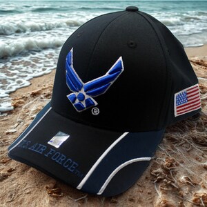 U.S Air Force Baseball Cap, Veteran Hat. USAF Black Hat, U.S Air Force ...
