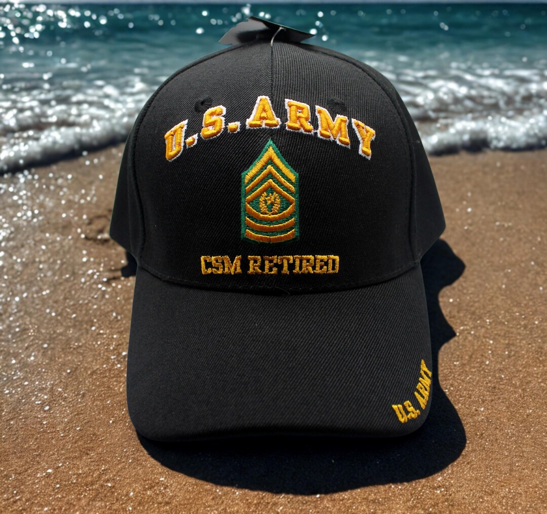 U.S. Army Retired Hat, Army Command Sergeant Major Hat. Adjustable ...