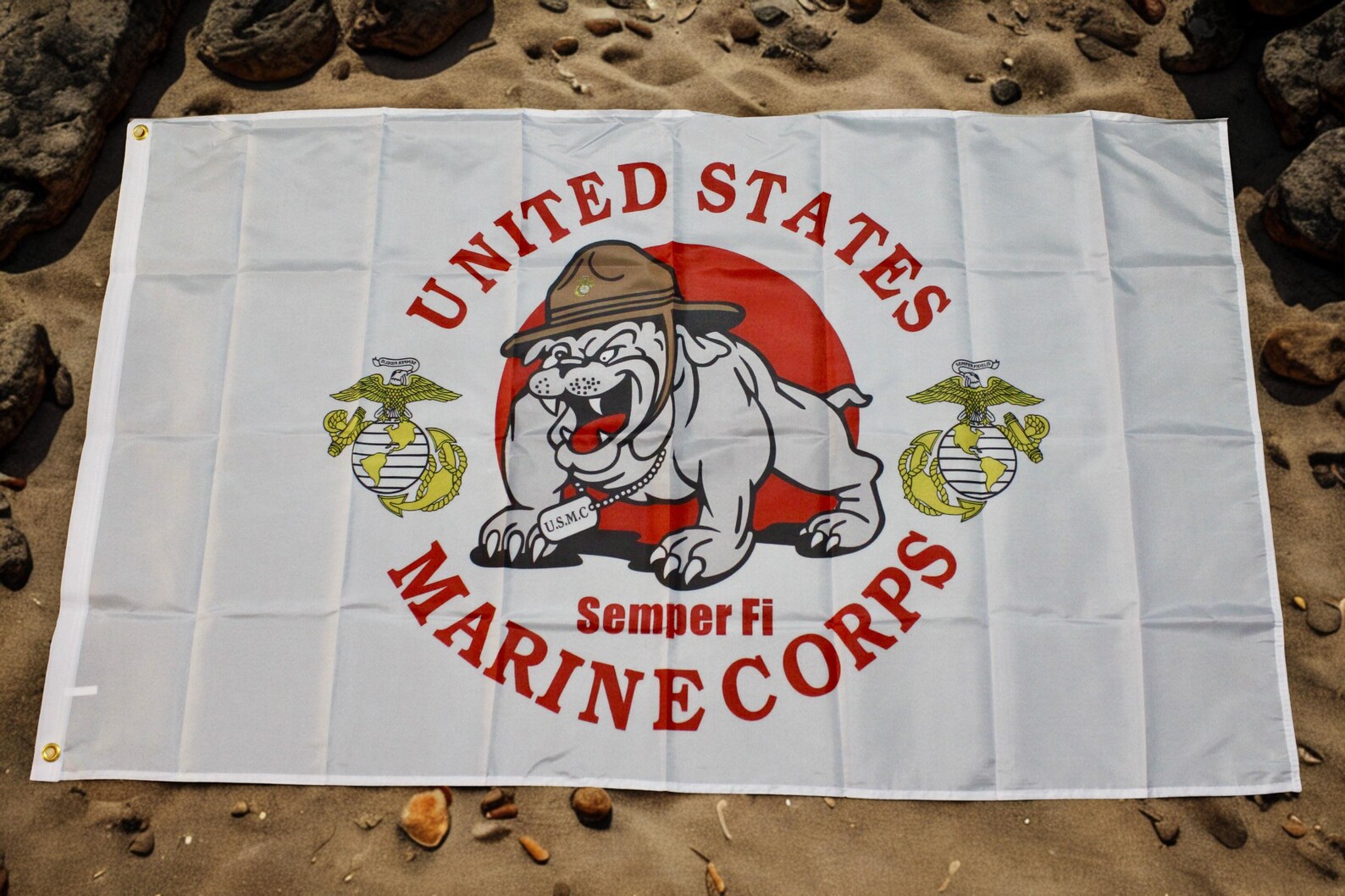 U.S. Marine Corps Flag – 3x5 Ft. U.S Marine Corps White Flag – USMC ...