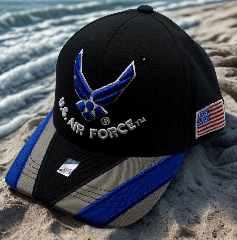 U.S. Air Force Hat, Embroidered USAF Logo Cap With American Flag ...