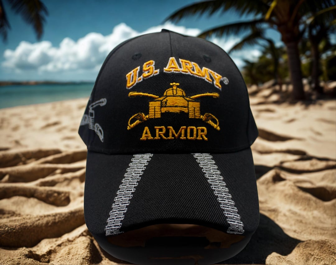 U.S. Army Armor Cap, Embroidered Black Hat for Veterans, Military Gift ...